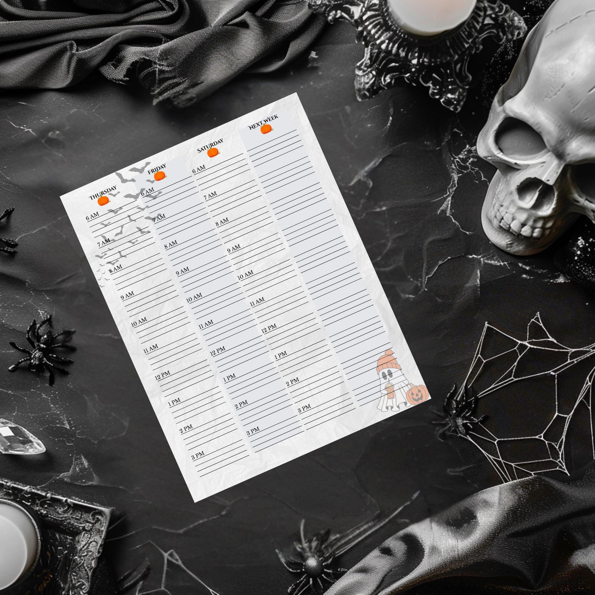 Spooky Halloween Planner Printable | Gothic Undated Monthly, Weekly ...
