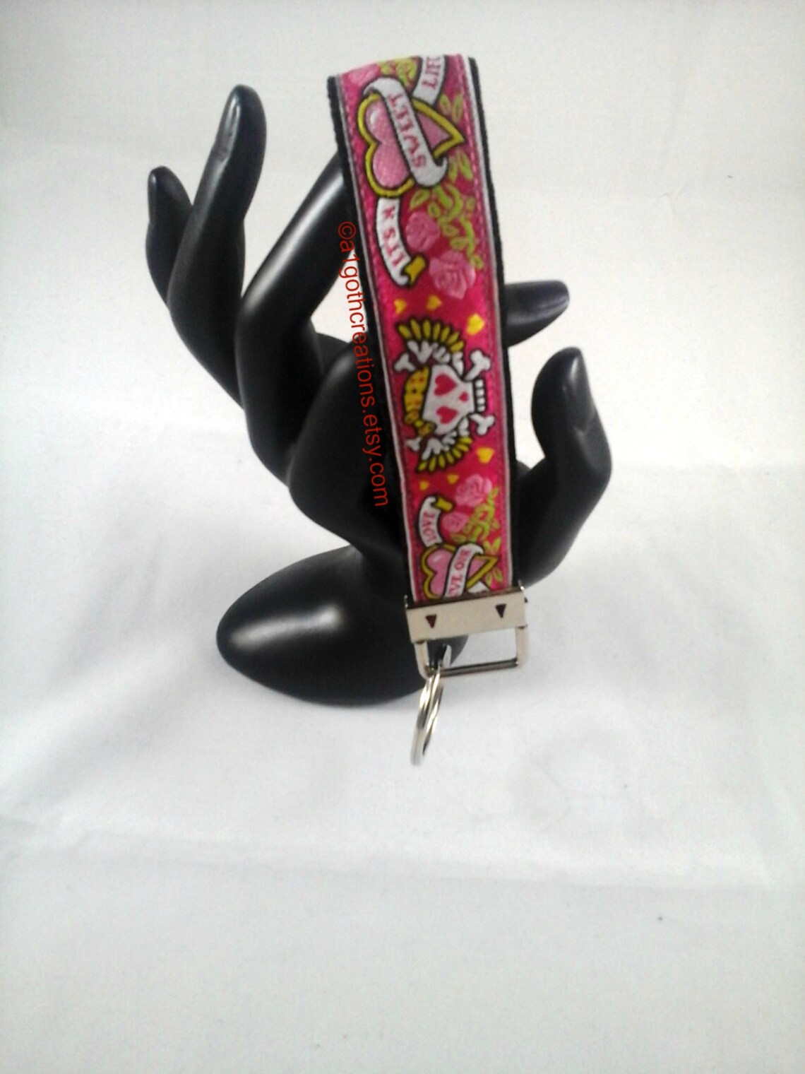 Pink Tattoo Skull Key Fob Gothic Girl Skull Key Fob Girls - Etsy