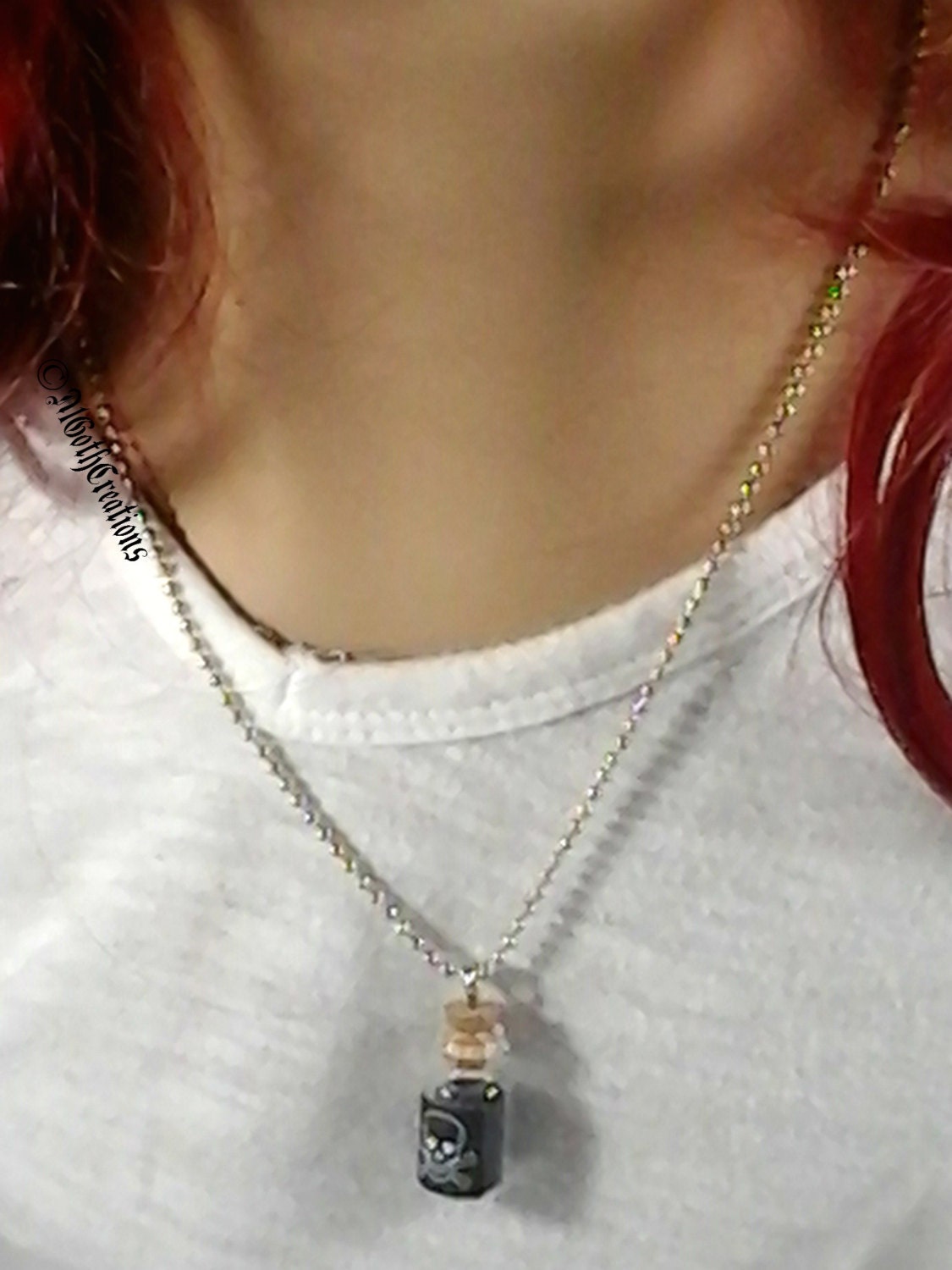 Bottle Charm Necklace Poison Bottle Necklace Skull Glass - Etsy