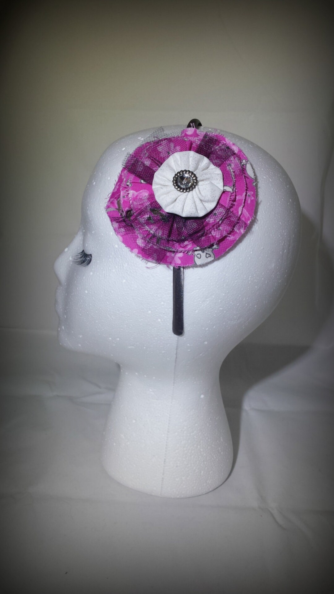 Gothic Pink Headband-gothic Headband-pink Floral Headband - Etsy