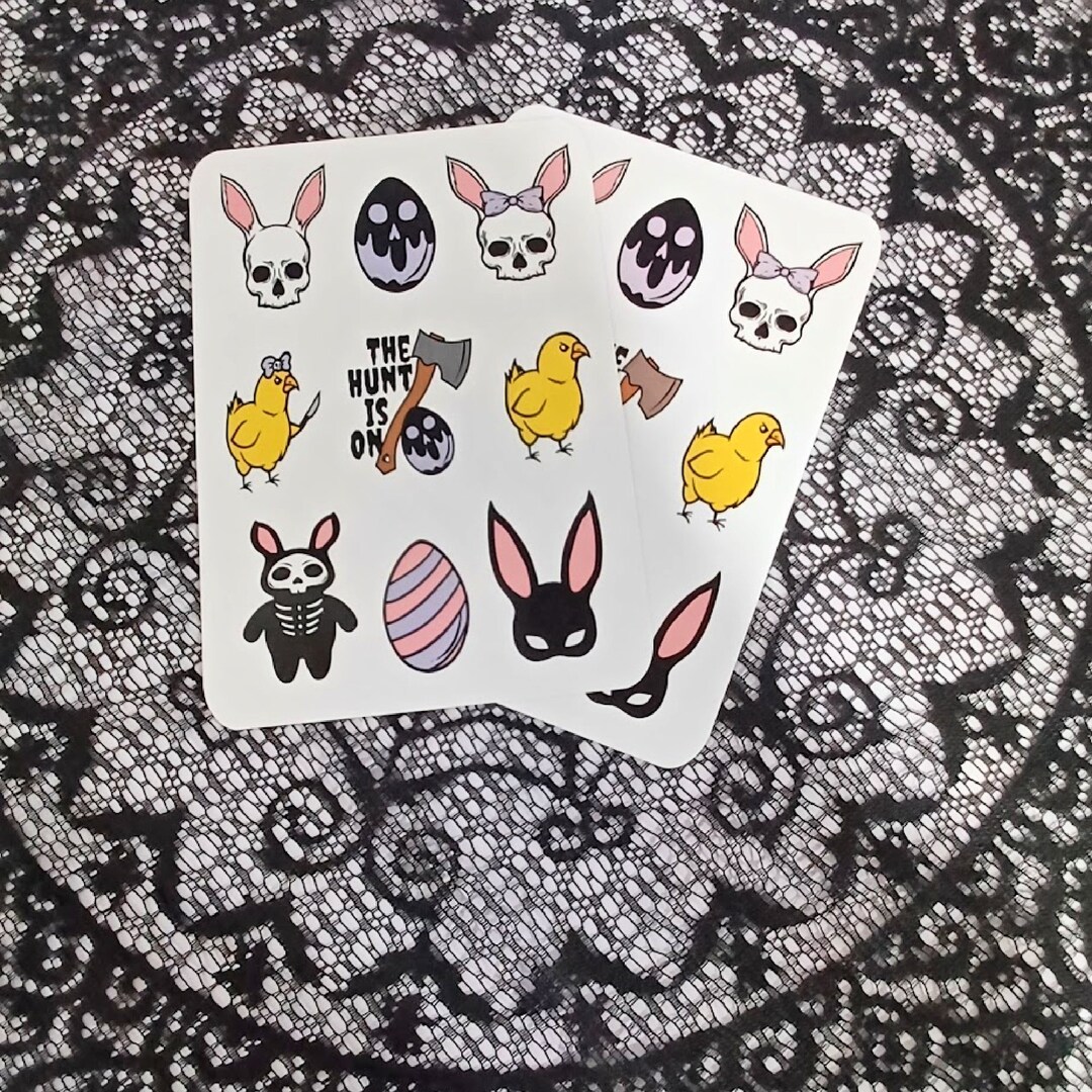 The Hunt is on | Gothic Easter Sticker Sheet | Spooky Easter Decor ...