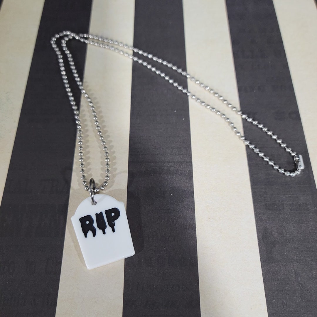 RIP Tombstone Necklace – Gothic Halloween Charm Jewelry - Etsy
