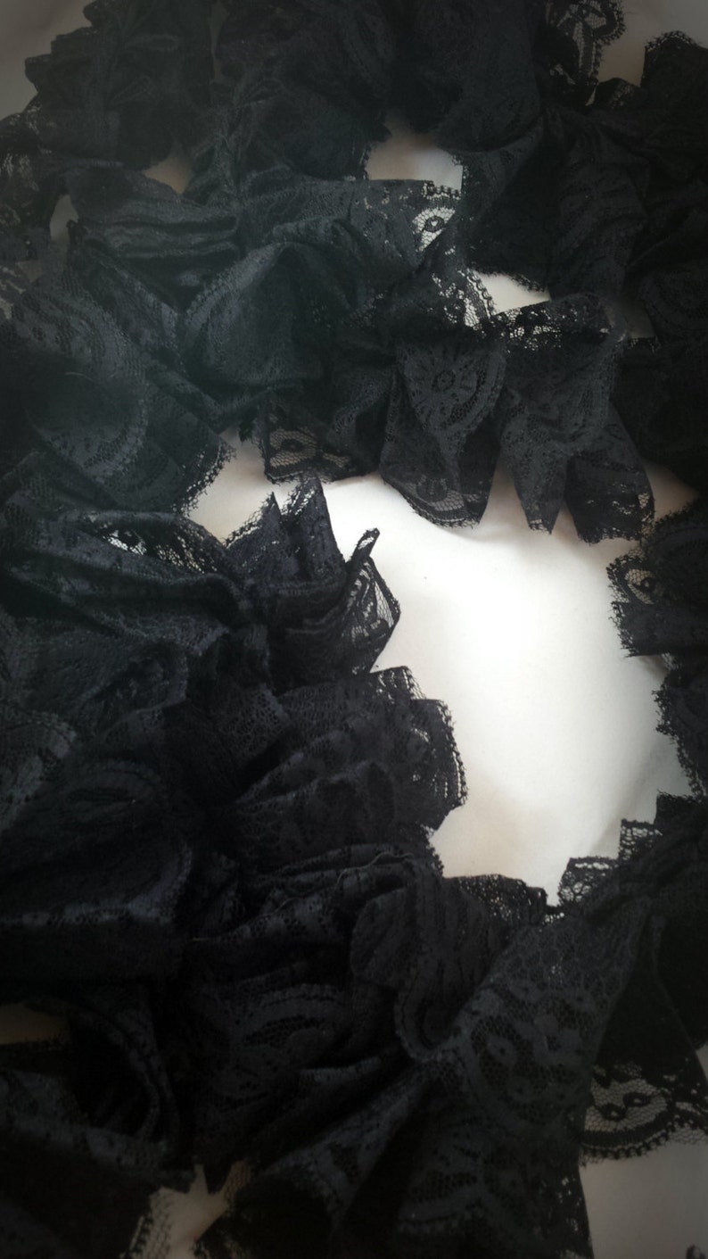 Sassy Black Lace Scarf Ruffle Lace Scarf Black Lace Scarf - Etsy