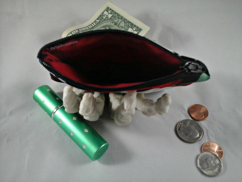 Skull and Roses Coin Purse Gothic Change Purse Skull Pouch - Etsy