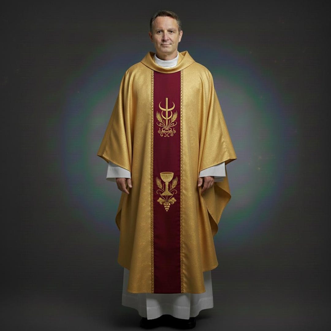 Roman Chasuble Catholic With Gold Embroidery || Traditional Clergy ...