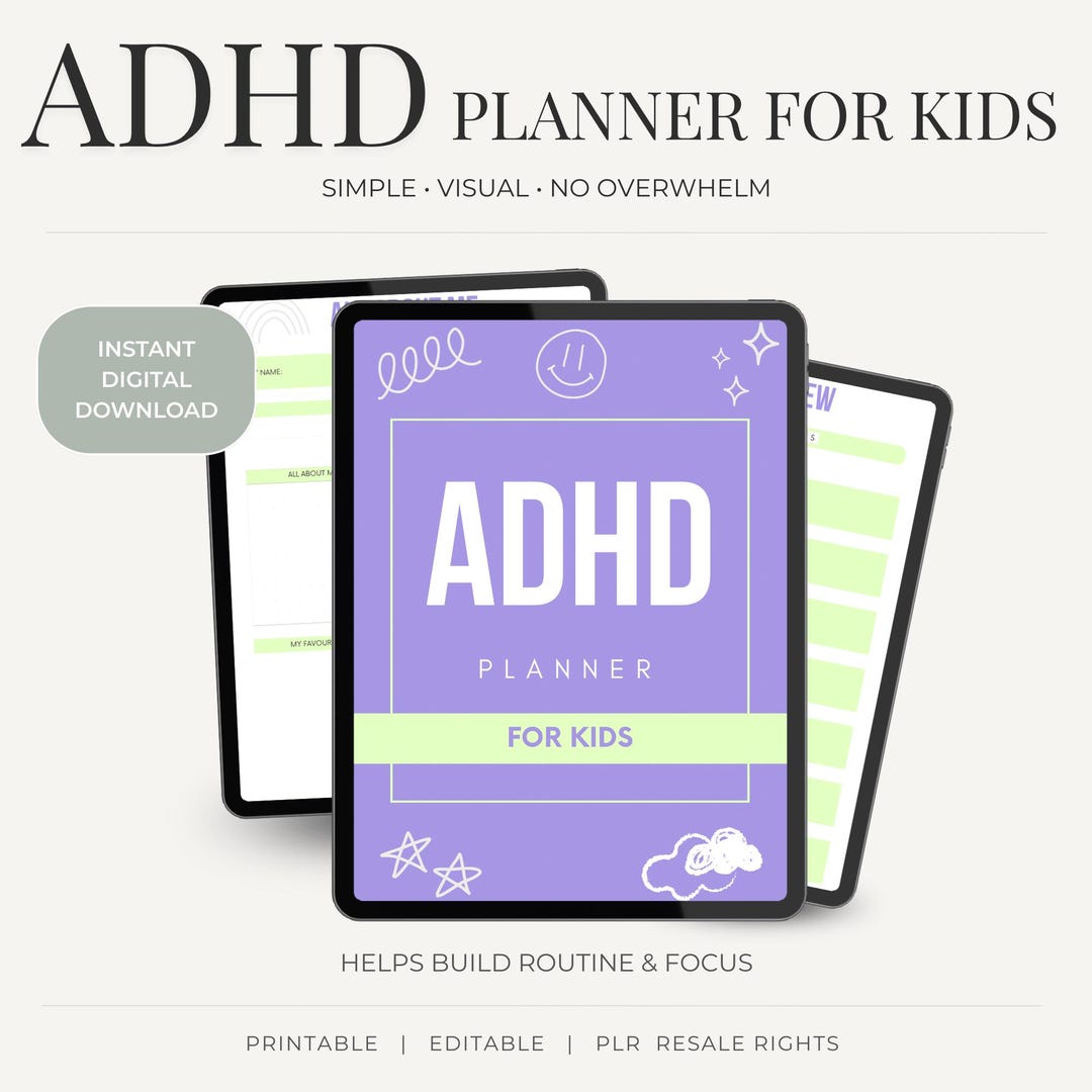 ADHD Planner for Kids | Routine, Emotion & School Support (printable ...