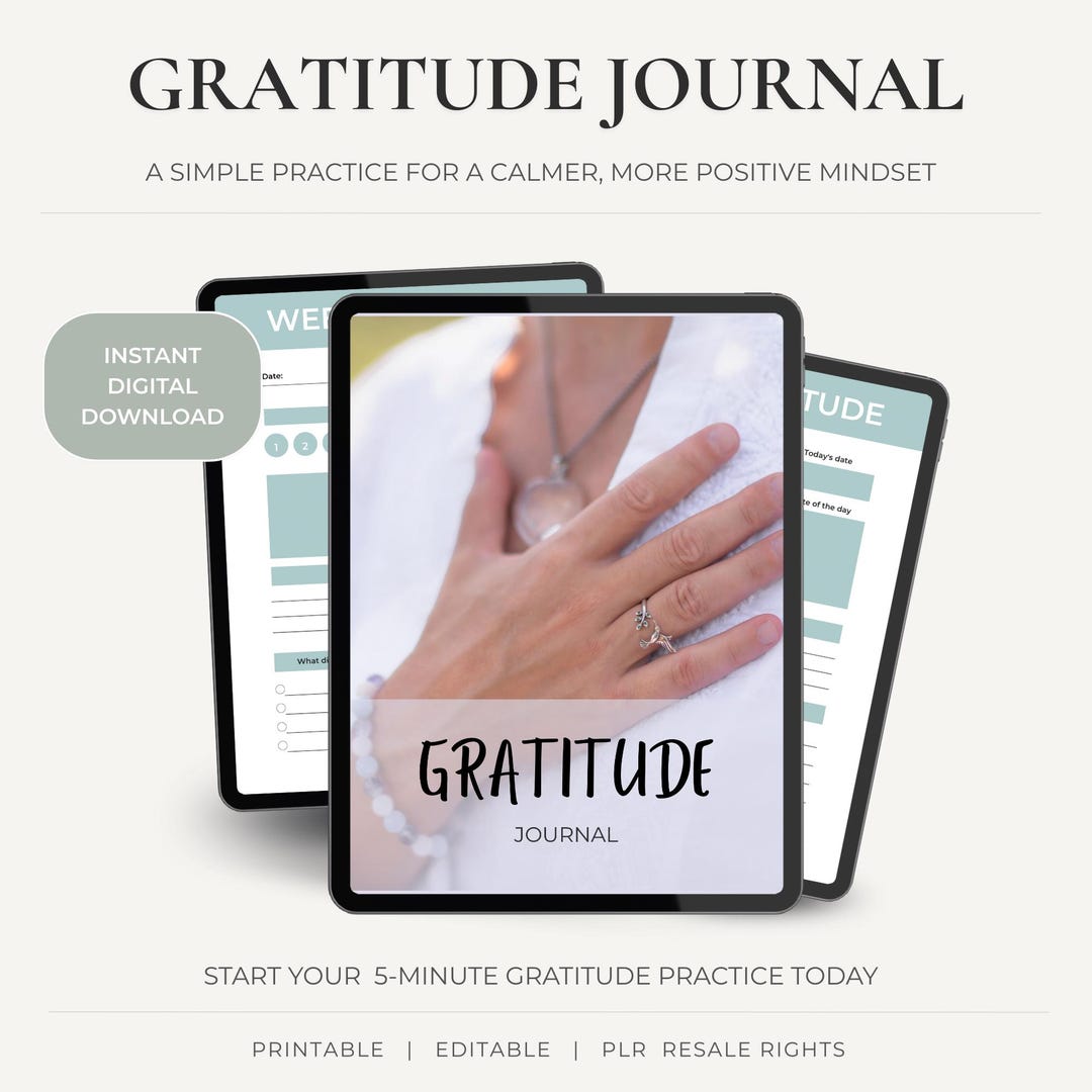 Gratitude Journal Printable | 5 Minute Daily Reflection, Mindfulness ...