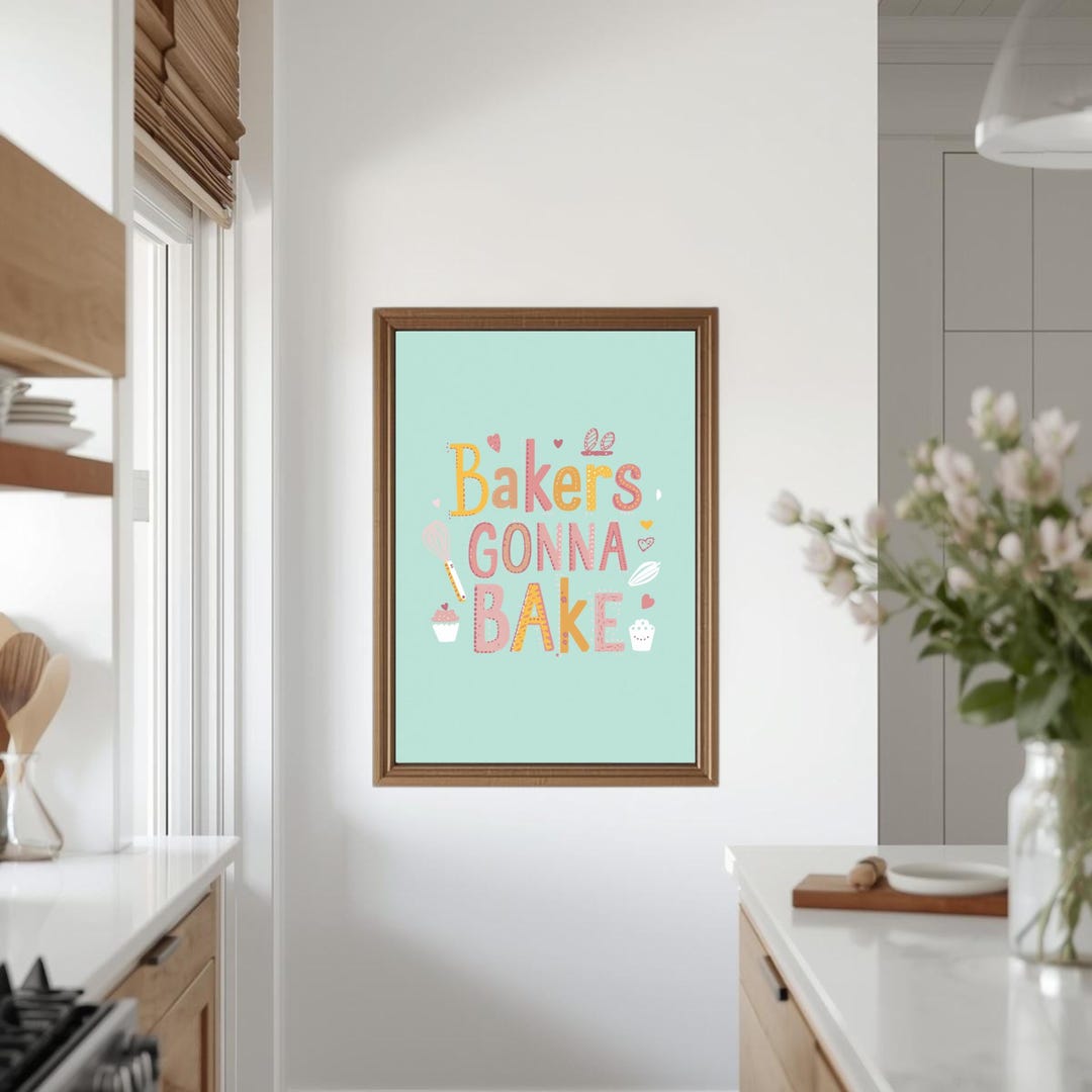 Bakers Gonna Bake Wall Art | Modern Minimal Quote Print - Etsy