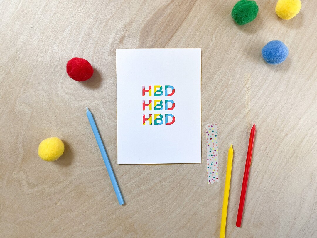 HBD // Birthday Card - Etsy