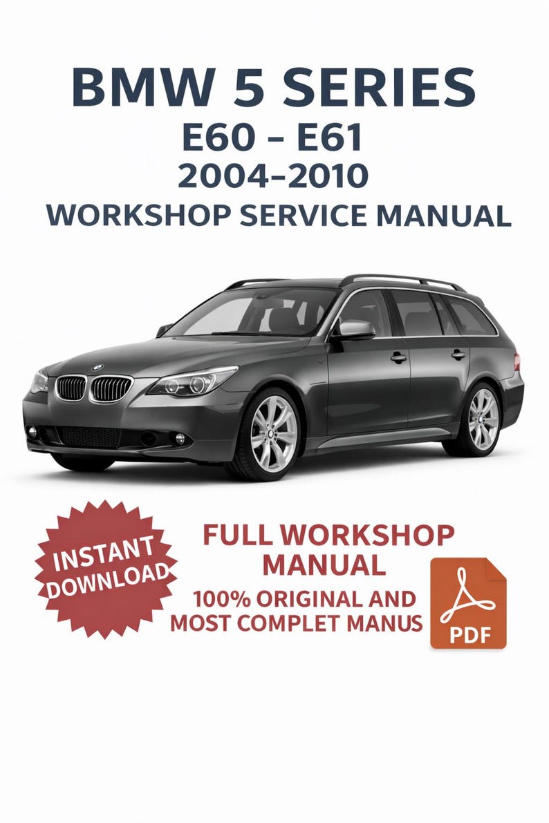 BMW 5 E60 E61 2004-2010 サービス修理マニュアル、自動車整備工場サービス修理、PDF 即時ダウンロード - Etsy 日本