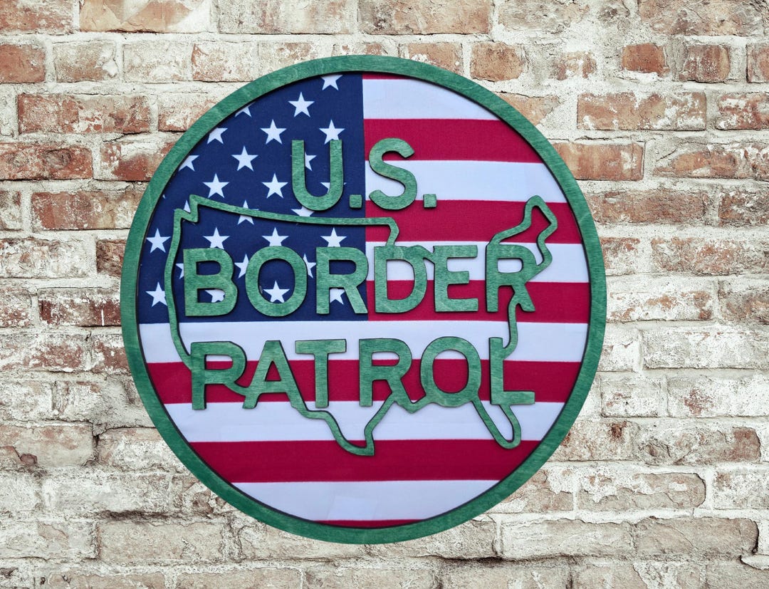 Custom Border Patrol Wall Sign, USBP Flag Decor, Handmade US Flag Badge ...