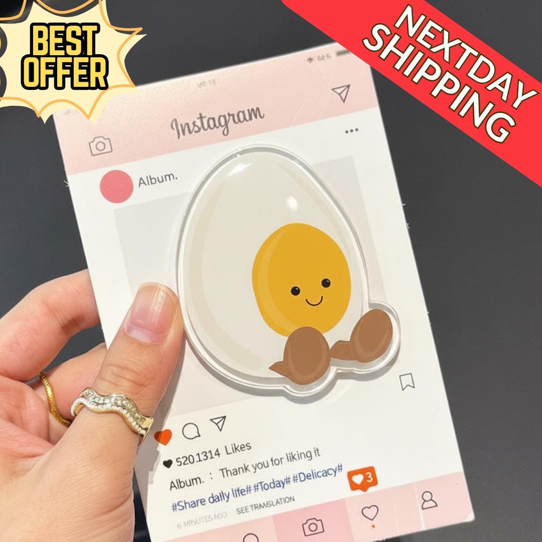 Cute Egg Magsafe Phone Grip – Kawaii Egg With Smiling Face Phone Stand ...