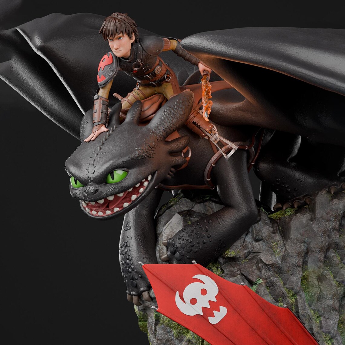 Hiccup and Toothless Statue + Bust 3D STL Print File Model - Etsy