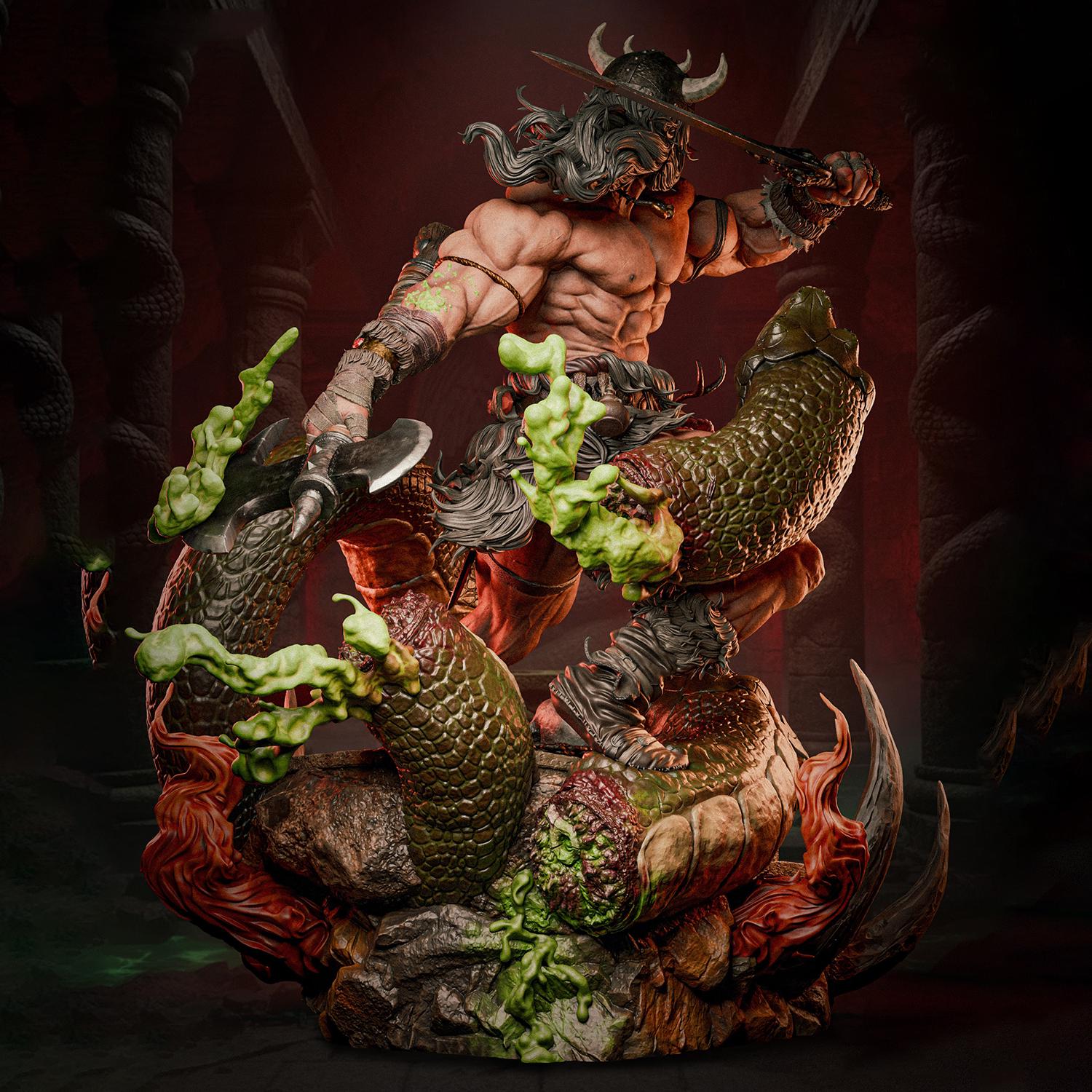 Conan - Fantasy STL Statue + Bust | 3D Print File Model - Etsy