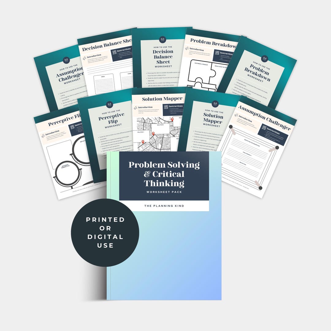 Problem Solving Worksheets Printable Critical Thinking Decision Making ...