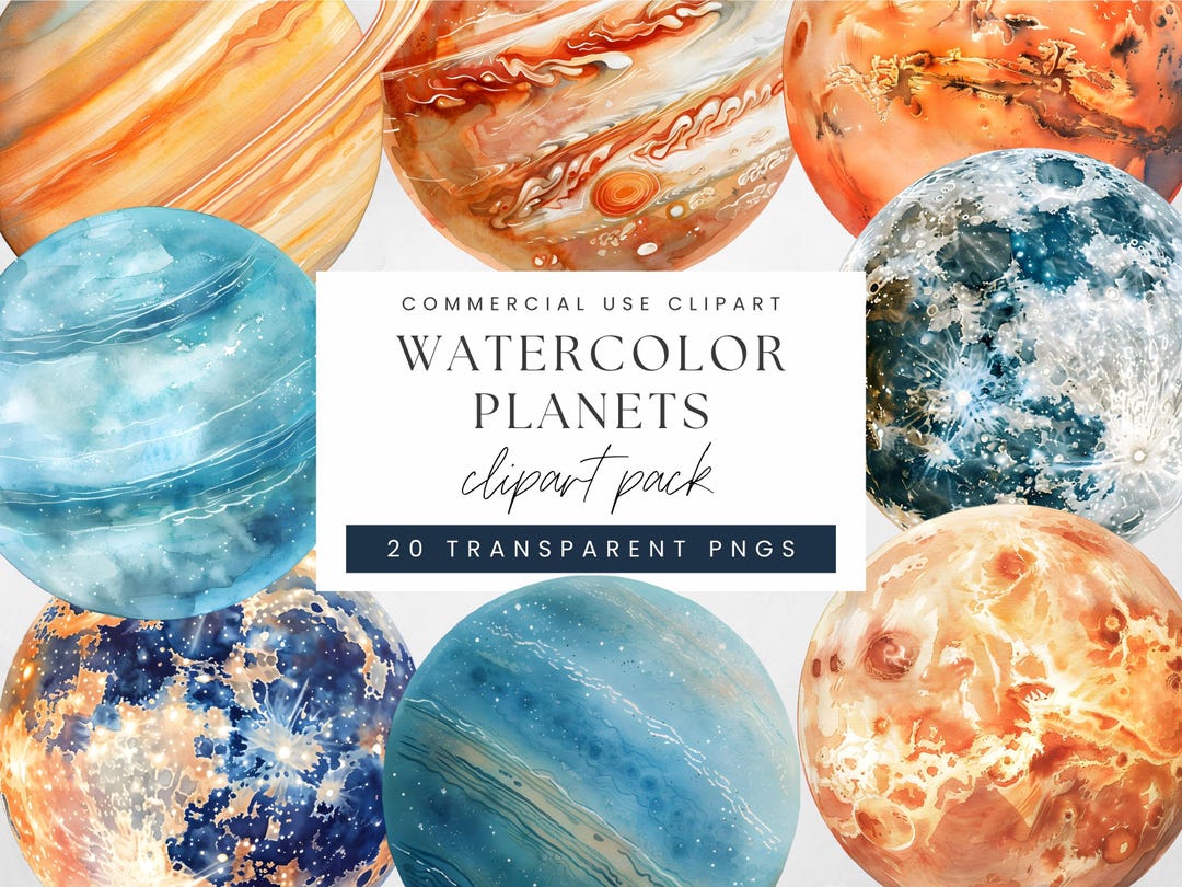 Watercolor Planets Clipart Solar System Space Clip Art Transparent PNG ...