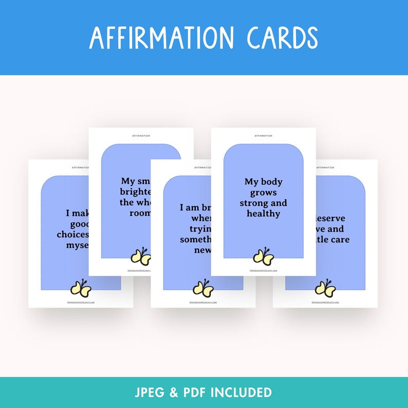 Positive Affirmation Cards for Kids, Encouragement Confidence Boost ...