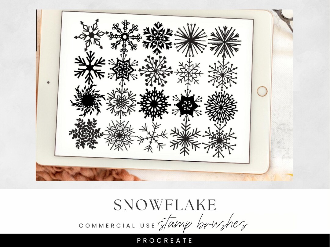 Procreate Snowflake Stamp Brushes for Ipad, Unique Winter Crystal ...
