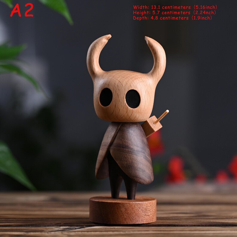 Handmade Hollow Knight Inspired Walnut Wood Sculpture • Magnetic ...