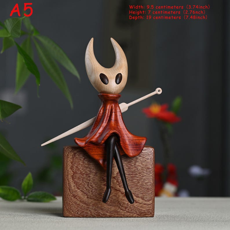 Handmade Hollow Knight Inspired Walnut Wood Sculpture • Magnetic ...
