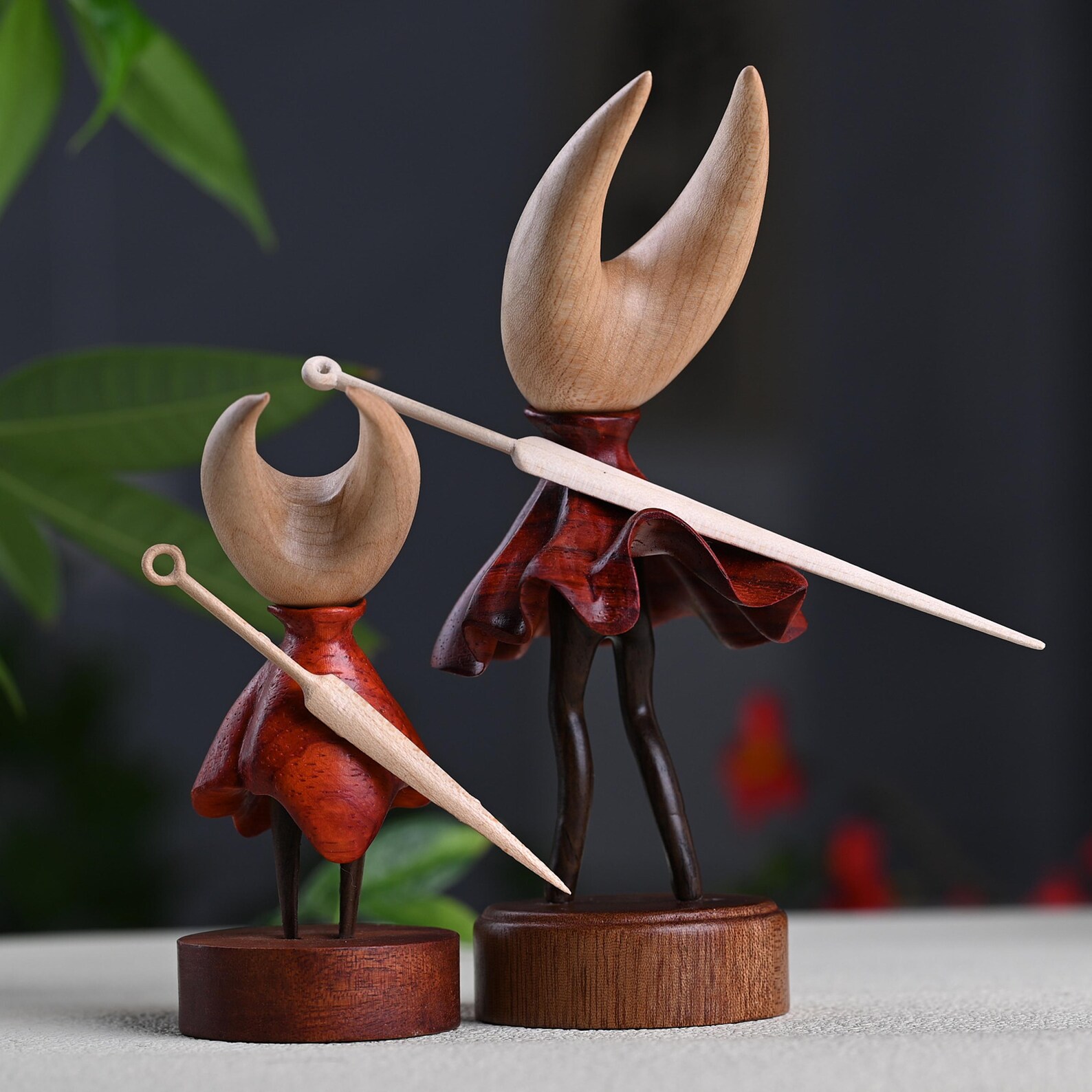 Handmade Hollow Knight Inspired Walnut Wood Sculpture • Magnetic ...