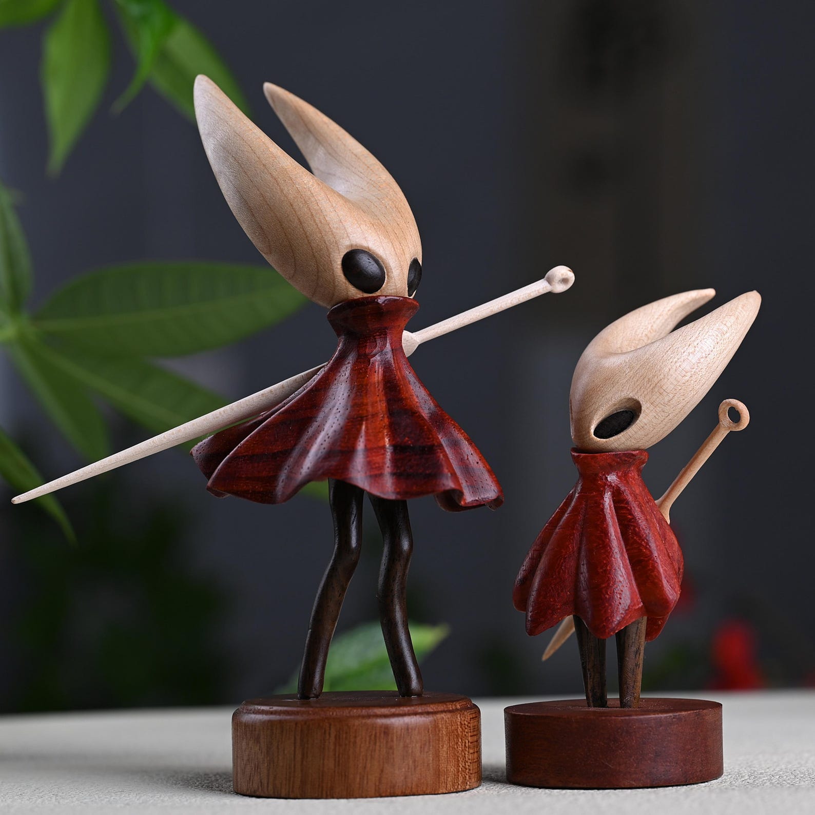 Handmade Hollow Knight Inspired Walnut Wood Sculpture • Magnetic ...