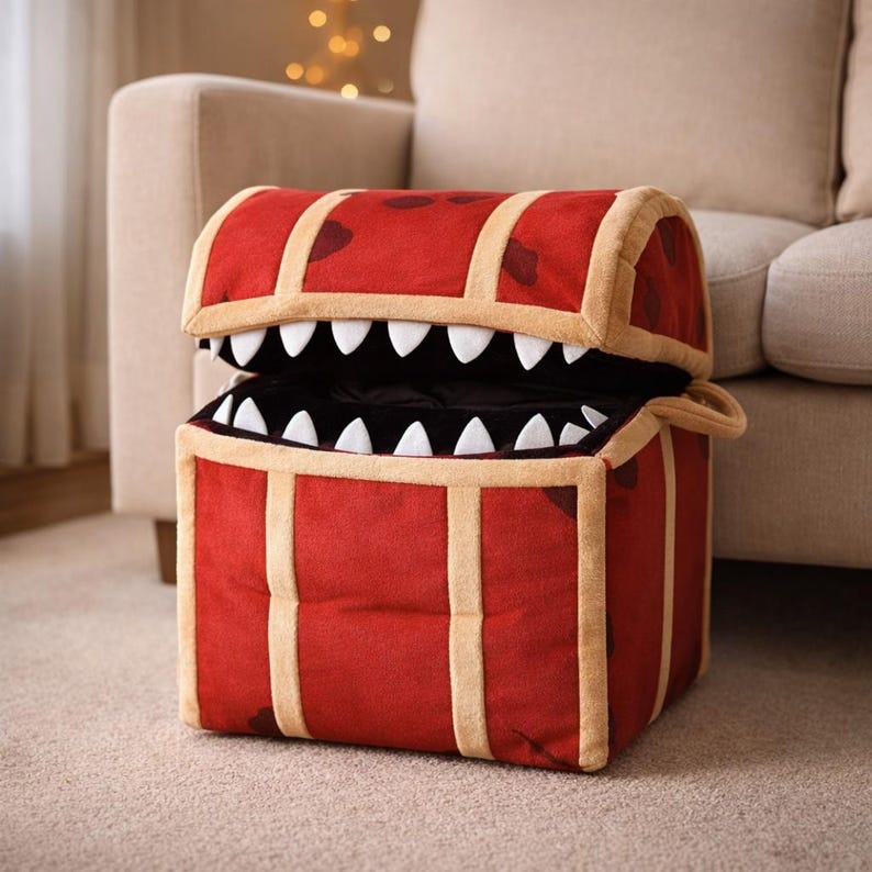 Frieren Mimic Chest Plush – Anime Treasure Box Pillow, Fantasy Decor - Etsy