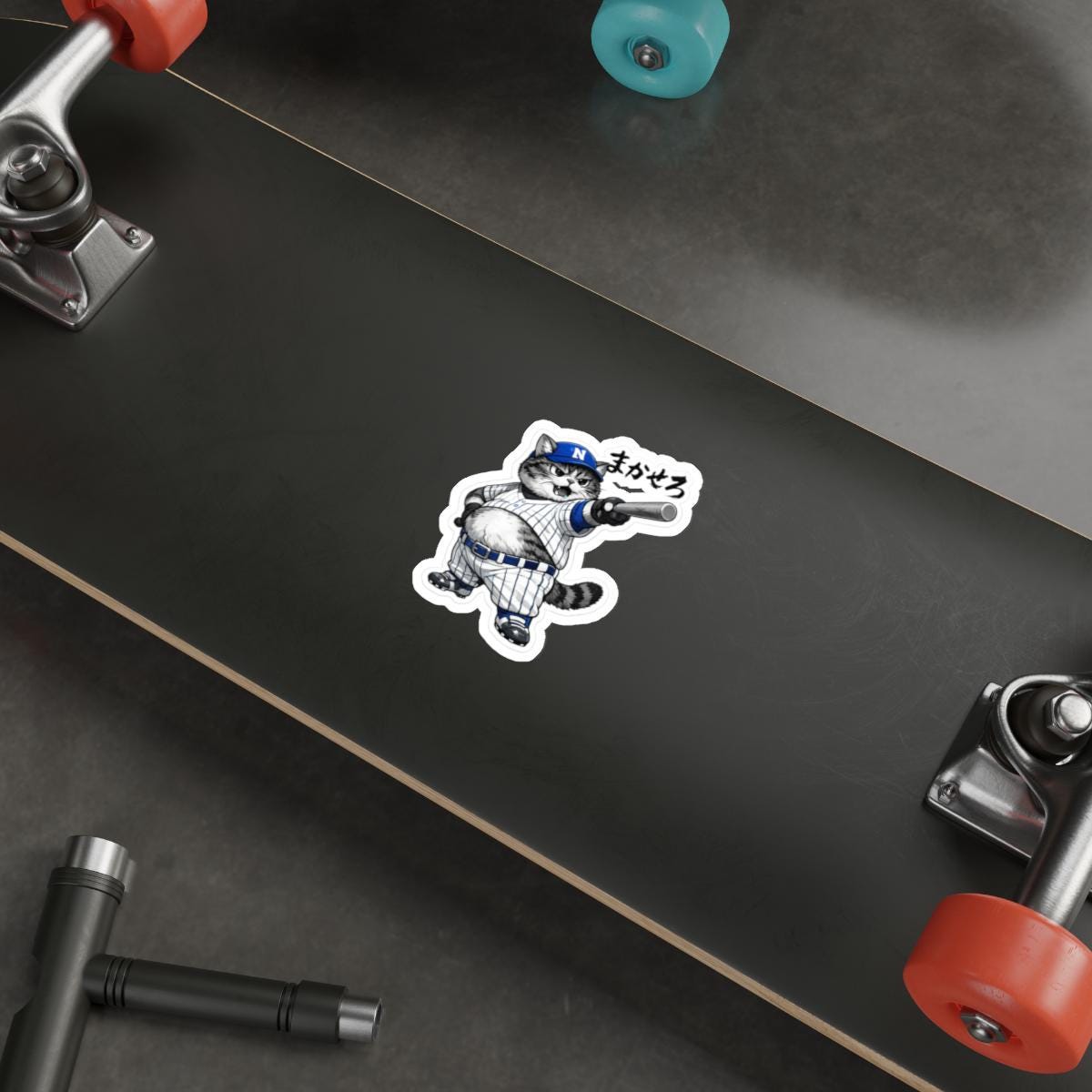 Die-cut Baseball Busa Cat Sticker - Bold, Funny Japanese Street Style ...