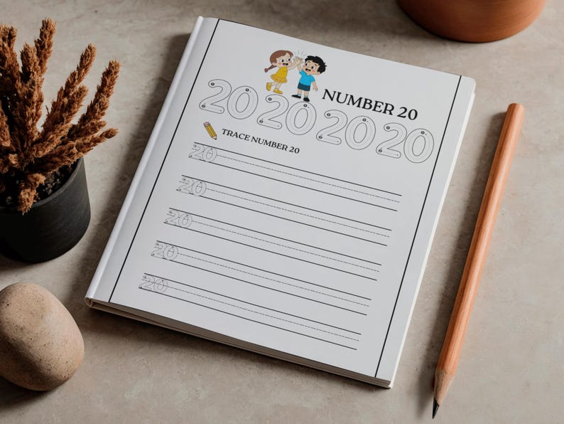 Tracing Numbers 0-20 Worksheet, Preschool Writing Practice (PDF ...