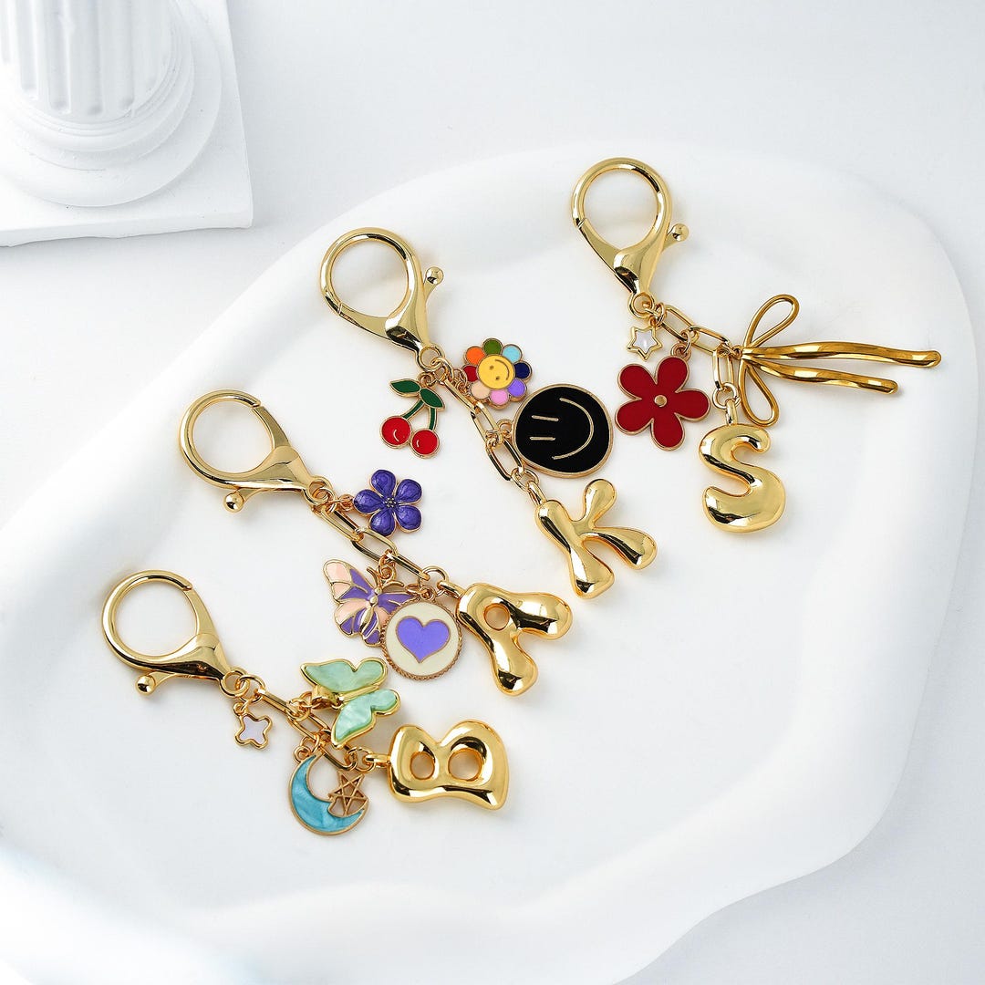 Custom Bag Charm,personalized Bag Charm, Custom Initial Keychain ...