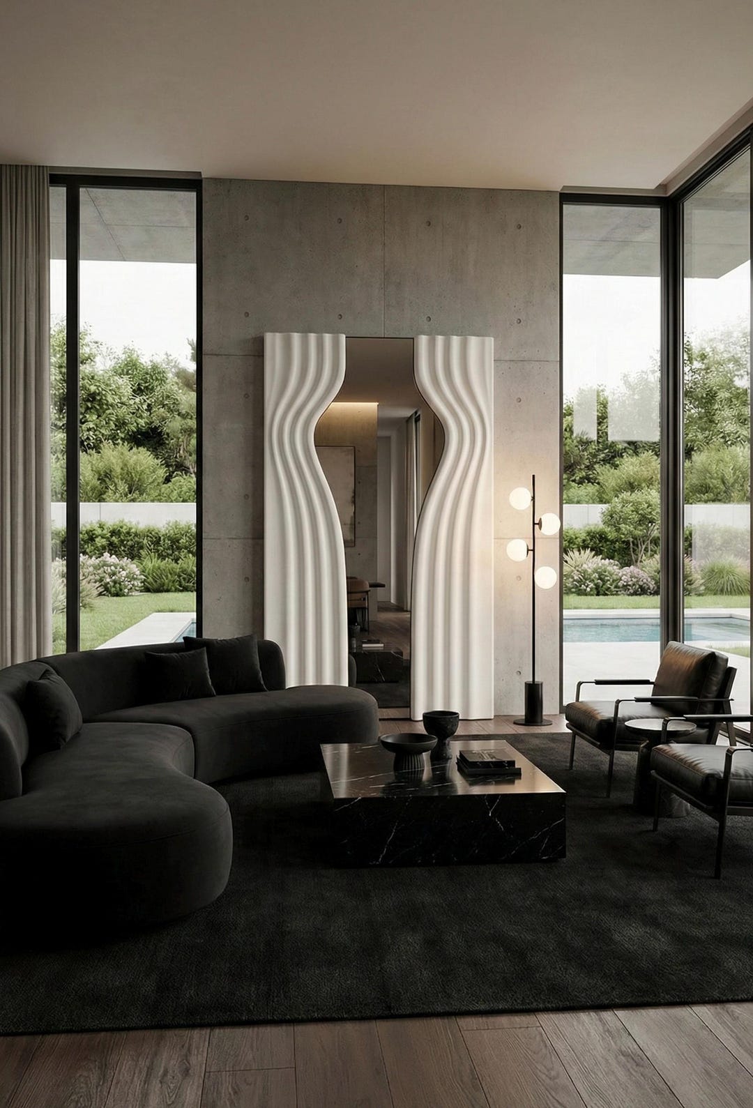 Custom Transparent Epoxy Rectangular Floor Mirror, Luxury Large Mirror ...