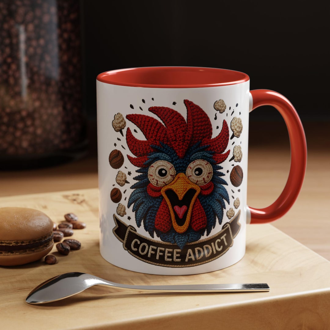 Coffee Addict Rooster Mug | Funny Chicken Lover Gift Coffee Love ...