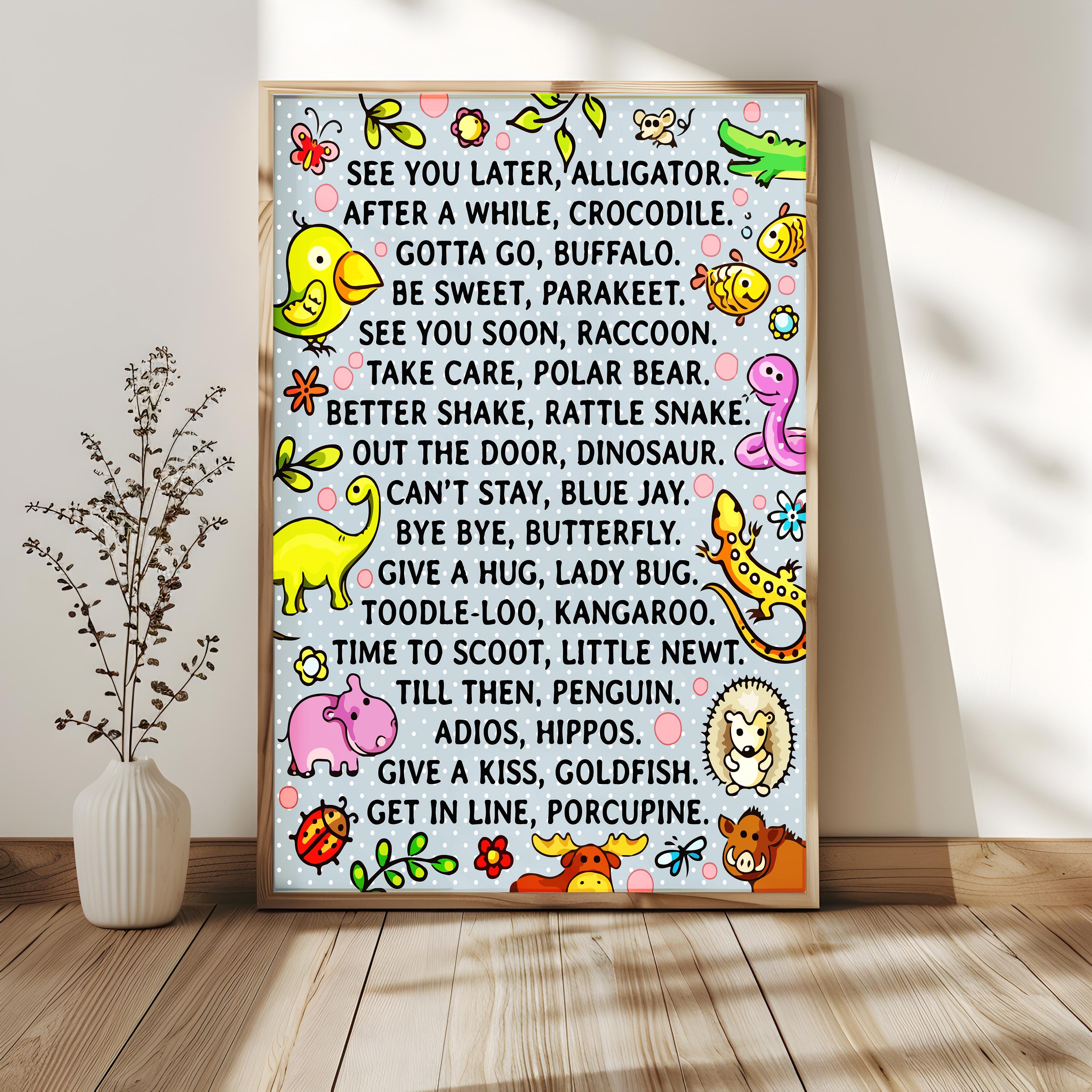 See You Later Alligator Nursery Print Lovely Cute Crocodile Wall Art ...