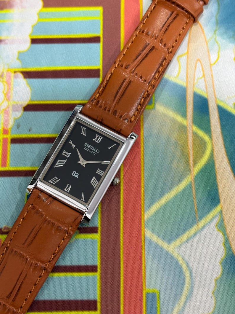 Vintage Seiko Slim Tank Style Men’s Watch, Quartz Rectangular ...