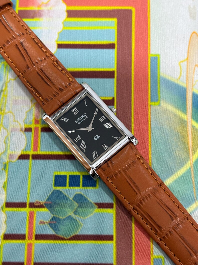 Vintage Seiko Slim Tank Style Men’s Watch, Quartz Rectangular ...