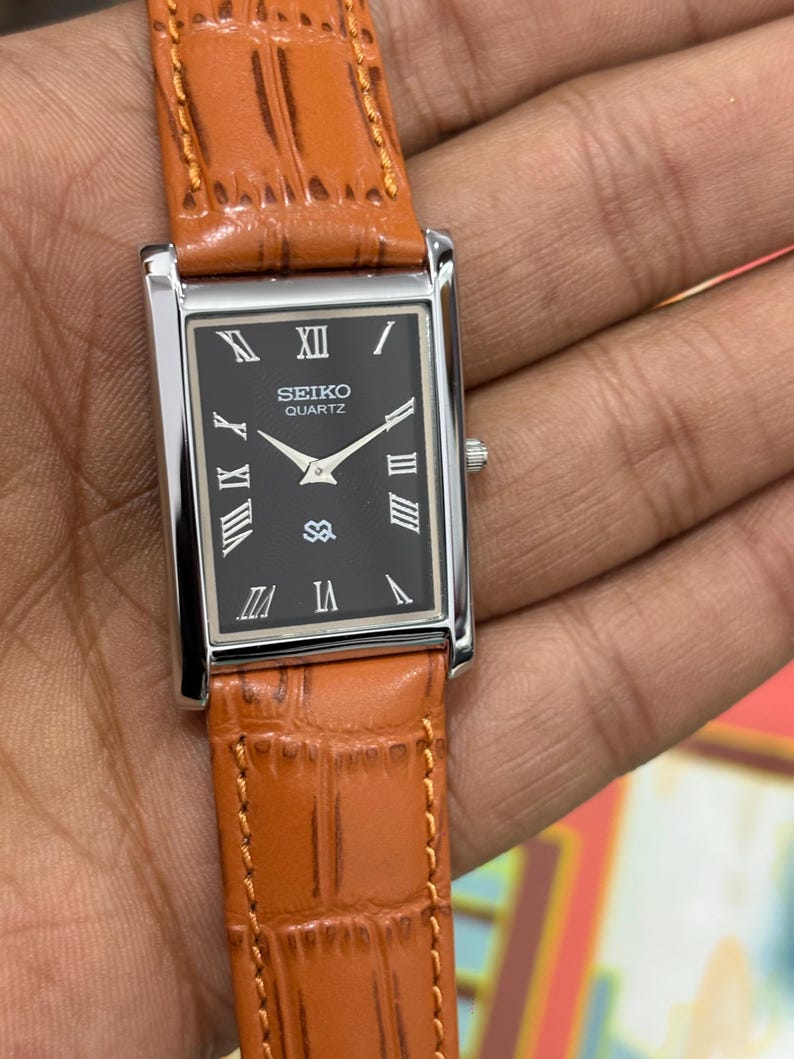 Vintage Seiko Slim Tank Style Men’s Watch, Quartz Rectangular ...