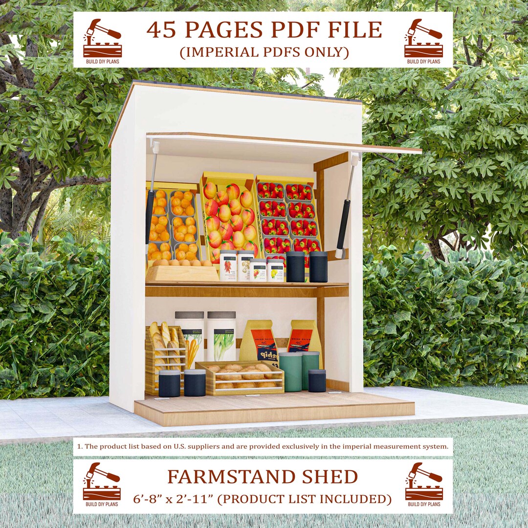 Farmstand Plans, DIY Farmers Market Stand, Mobile Cart, Wooden Stand ...