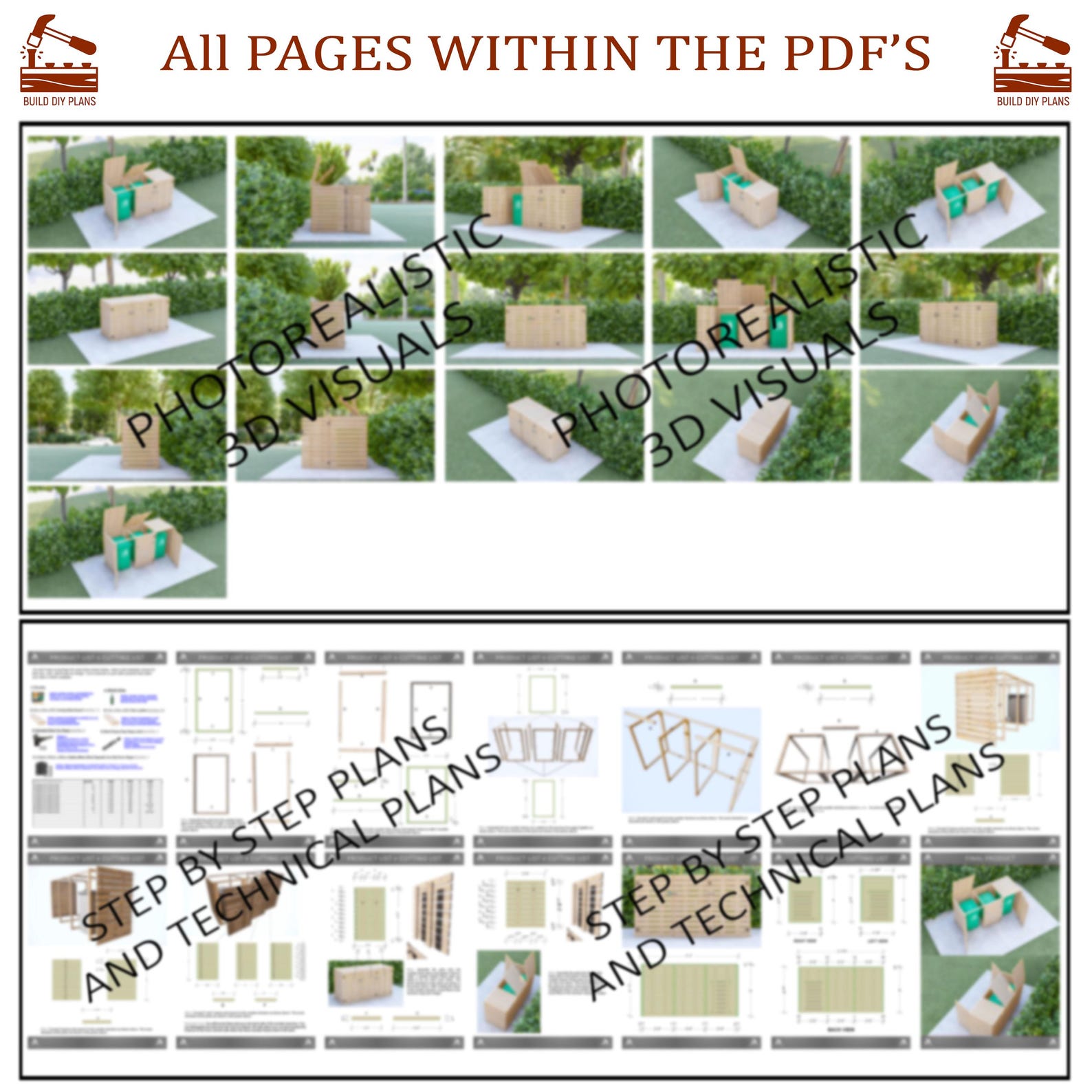 Wheelie Bin Storage Plans, Outdoor Trash Can Store, DIY Garbage Storage ...