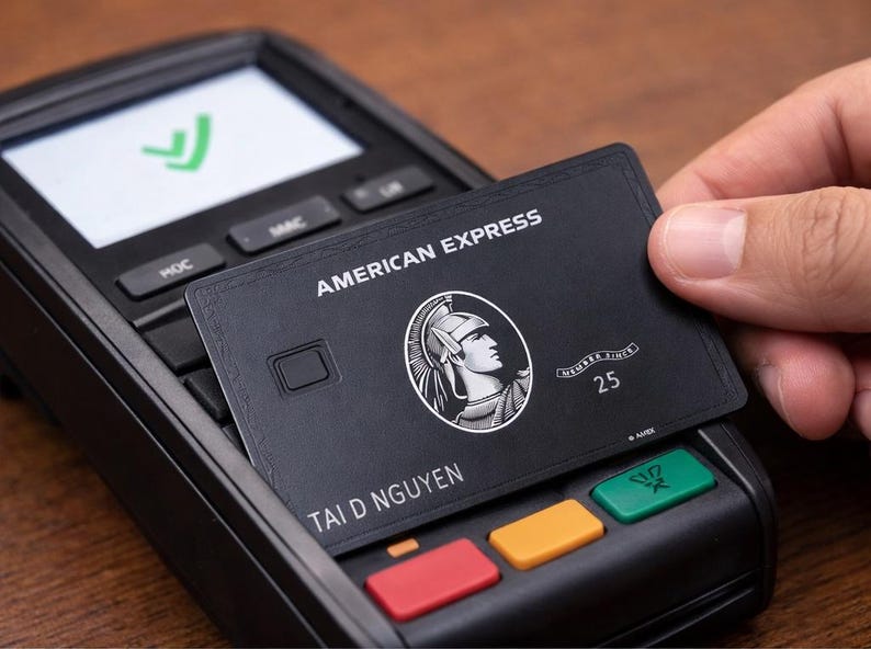 AMEX (american Express) Matte Black Metal Laser Engraved Card Priority ...