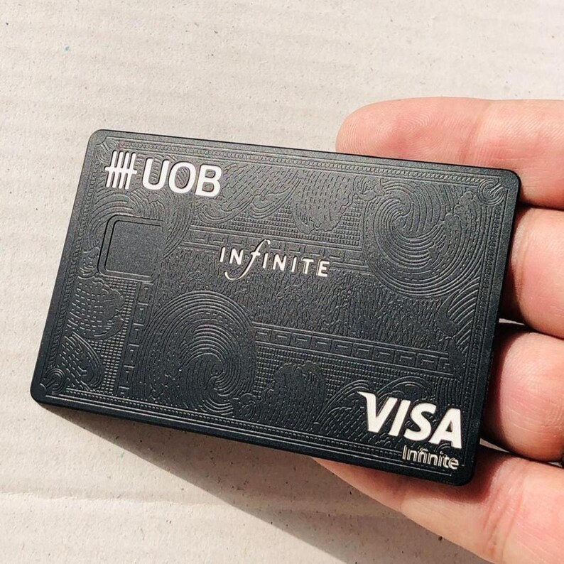 Personalized Metal Laser Engraved UOB Infinite VISA Credit/debit Card ...