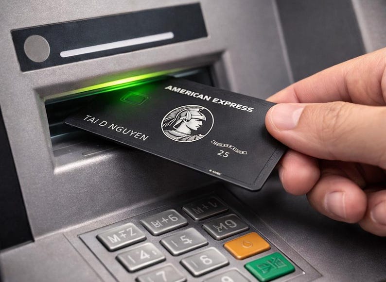 AMEX (american Express) Matte Black Metal Laser Engraved Card Priority ...