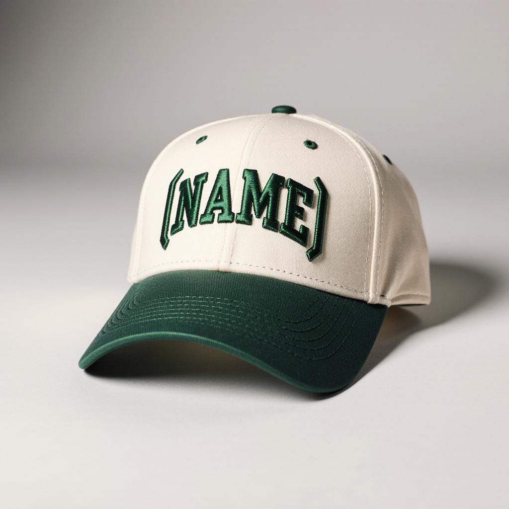 NAME Two-tone Varsity Cap Premium Cotton With 3D Embroidery - Etsy