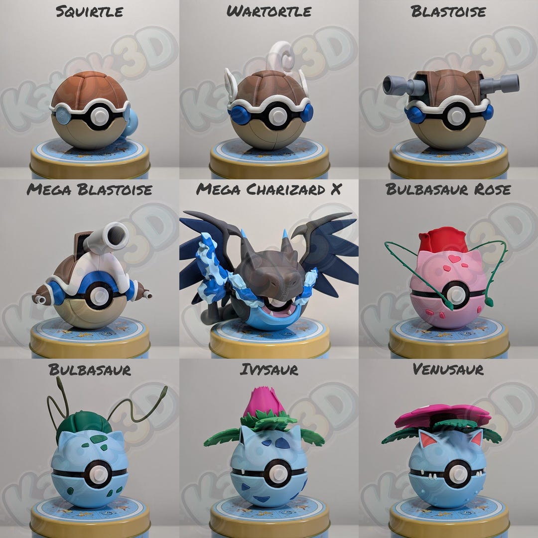 Pokemons as Custom Pokeballs 3D Printed - Etsy