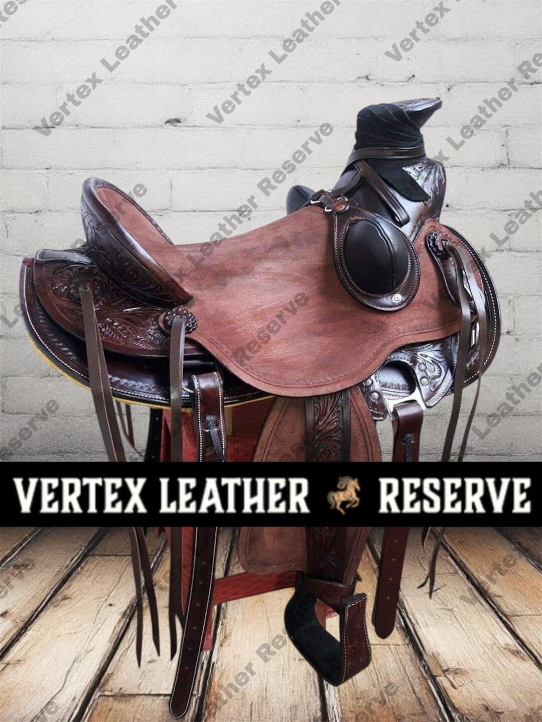 Wade Tree A Fork Bucking Rolls Attached Premium Leather Western Roping ...