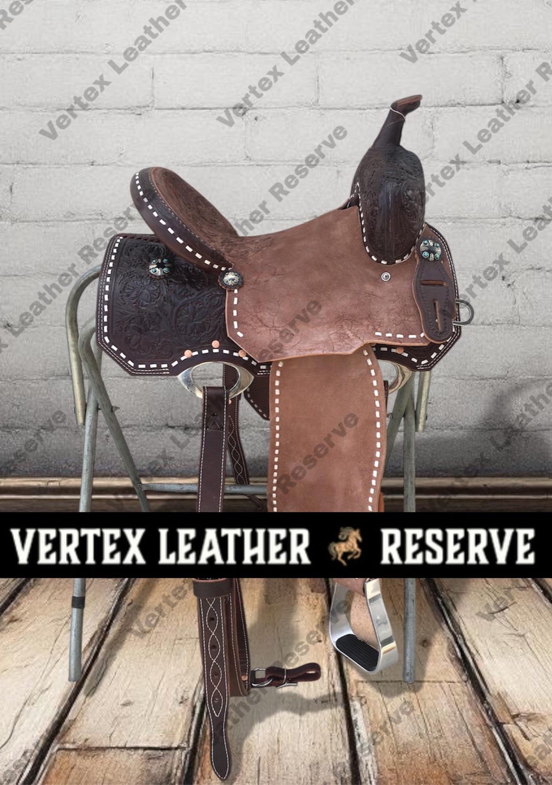Hand Carved Buck Stitched Barrel Racing Leather Horse Saddle With ...