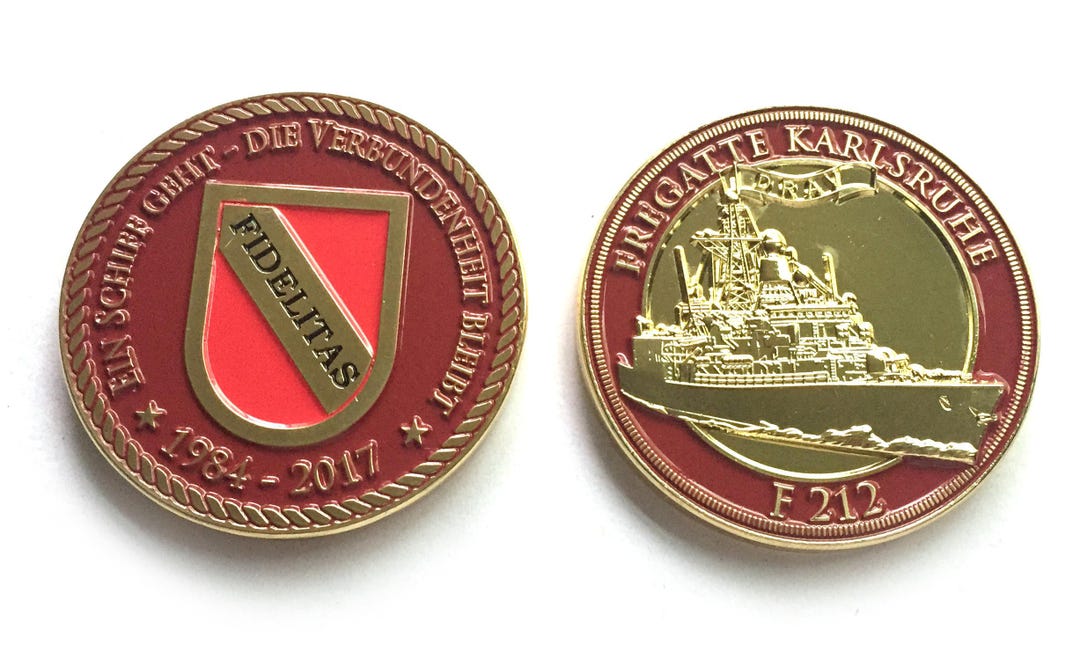 F212 Frigate Karlsruhe - Coin 45 Mm - German Navy - Etsy