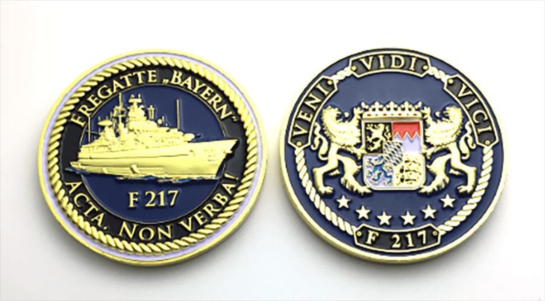 F217 Frigate Bayern - Coin "acta, Non Verba" - German Navy - Etsy