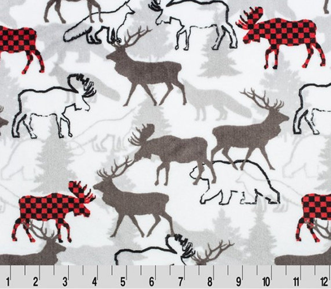 Forest Park Digital Cuddle® in Scarlet - MINKY From Shannon Fabrics 2.5 ...