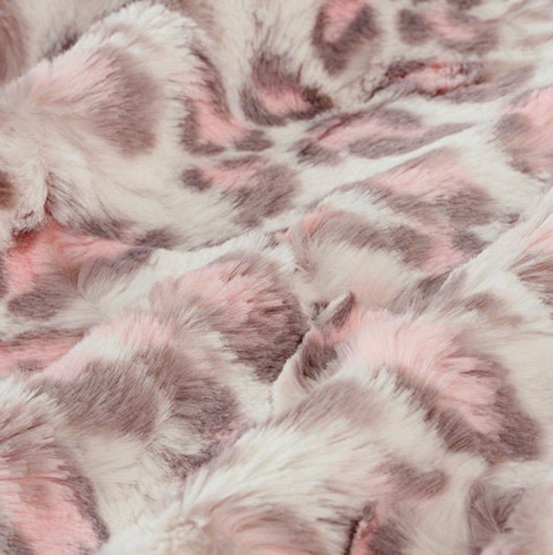 Luxe Cuddle Leopard in Blush Pink MINKY Fur Fabric From Shannon Fabrics ...
