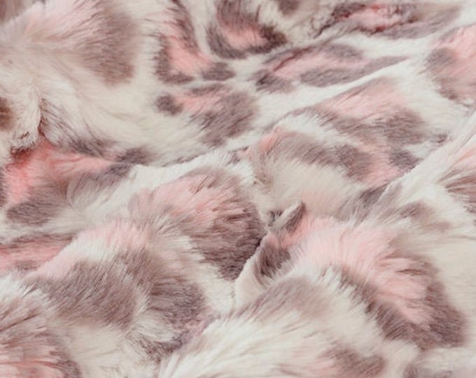 Luxe Cuddle Leopard in Blush Pink MINKY Fur Fabric From Shannon Fabrics ...